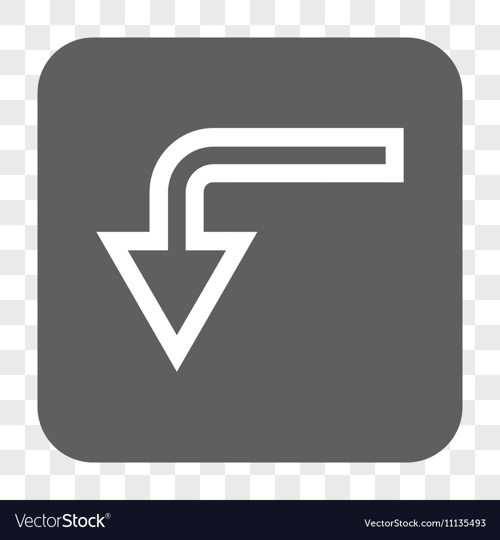 Turn down rounded square button Royalty Free Vector Image