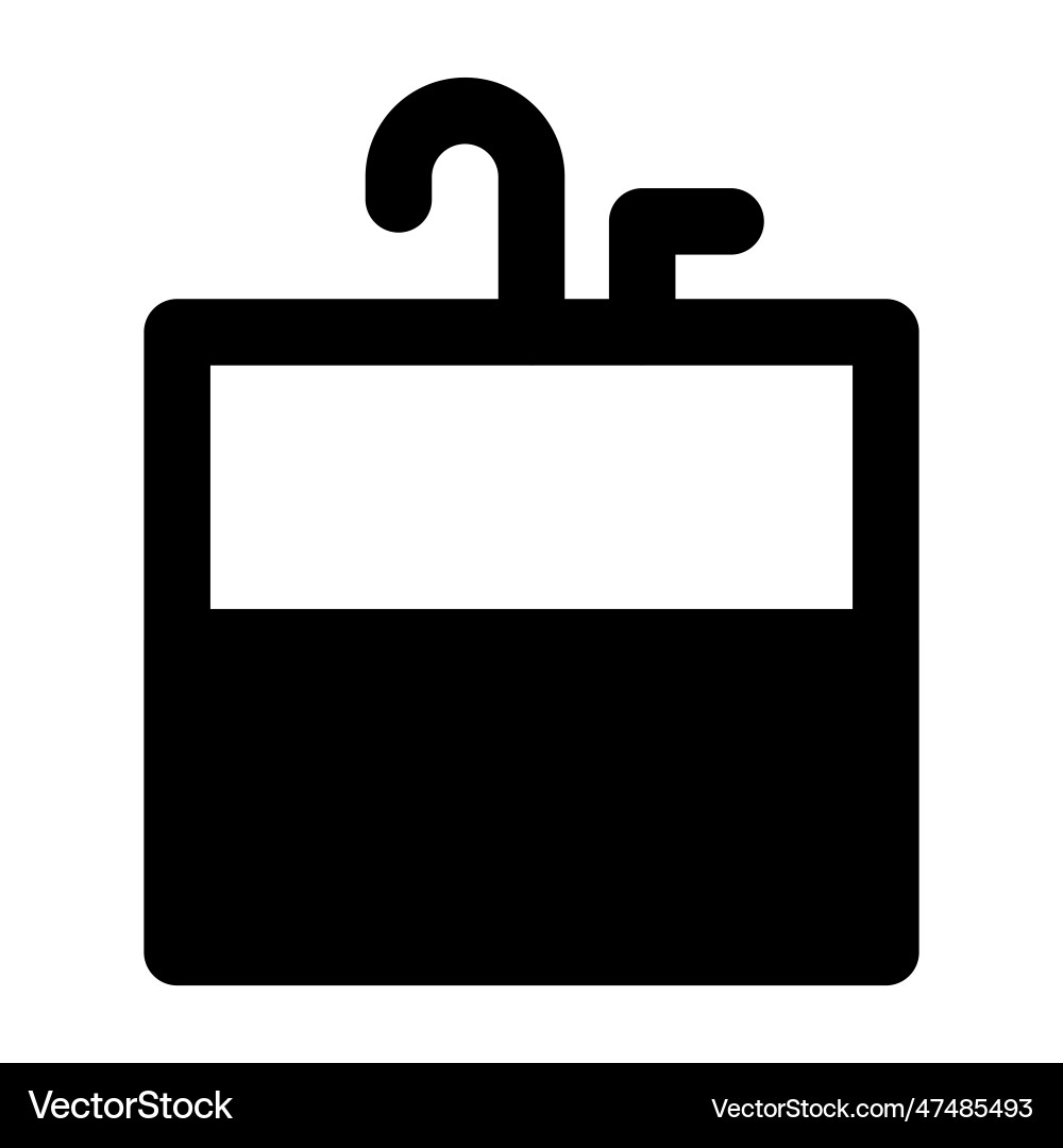 Washbasin made of ceramic for kitchen Royalty Free Vector