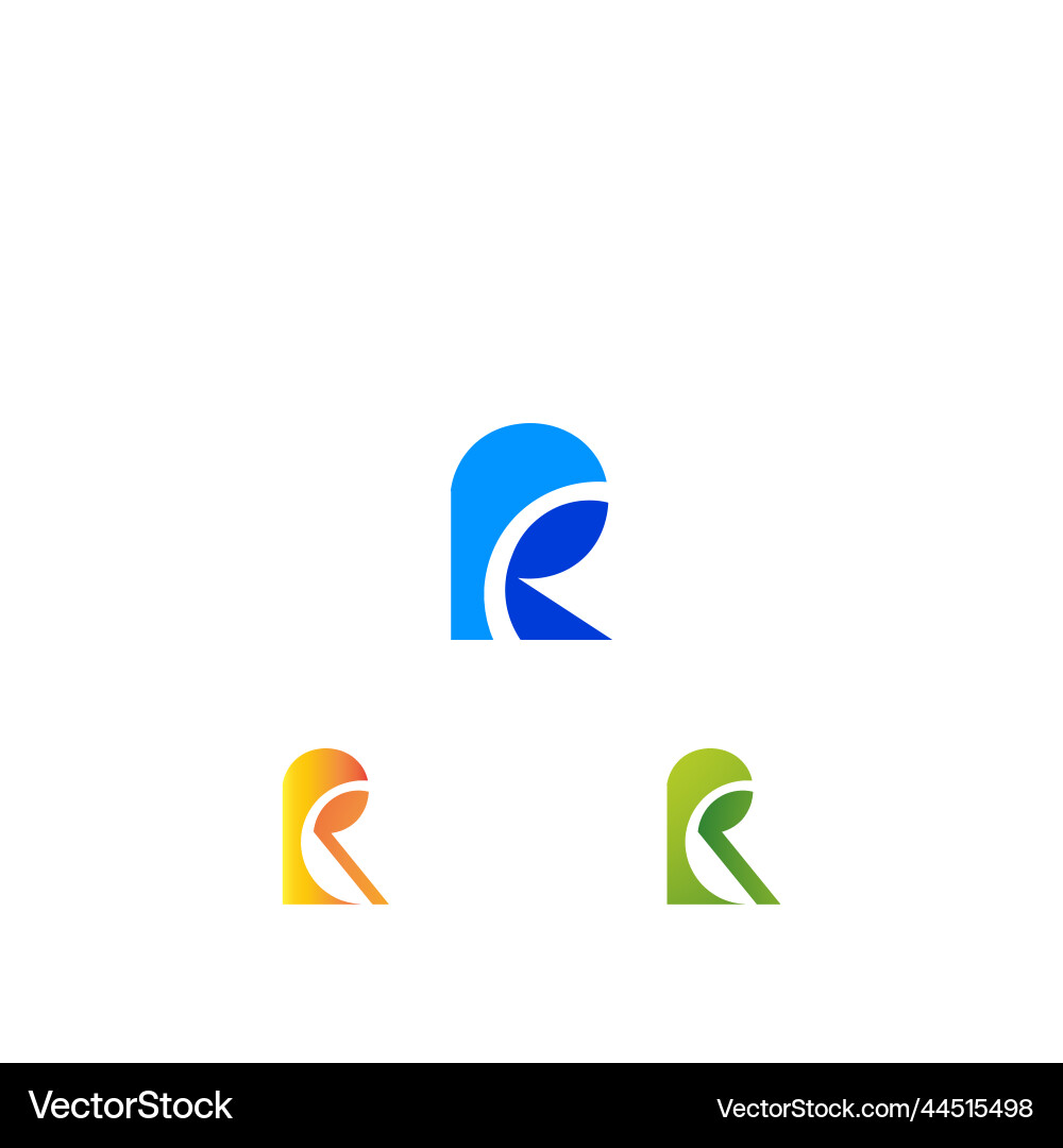 Alphabet letters initials logo rr r and p Vector Image