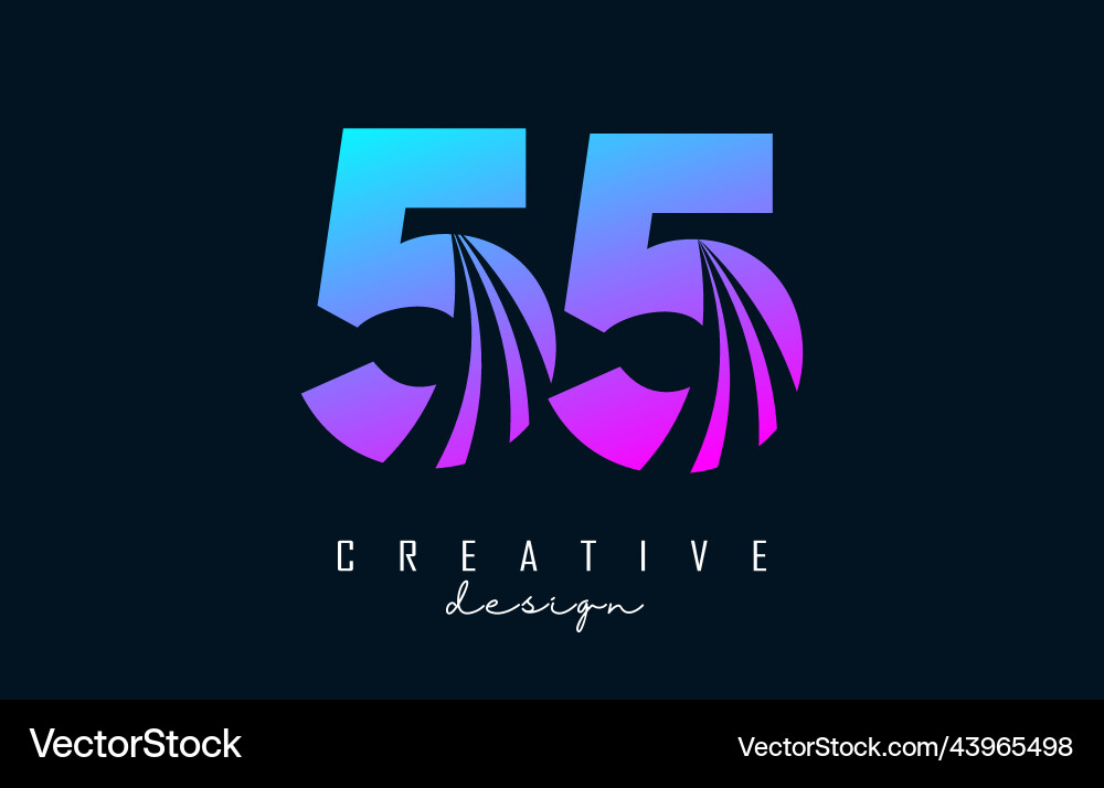 Colorful creative number 55 5 logo with leading Vector Image