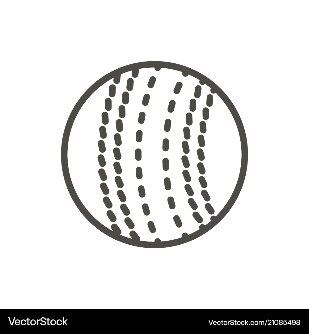 Cricket ball icon line symbol Royalty Free Vector Image