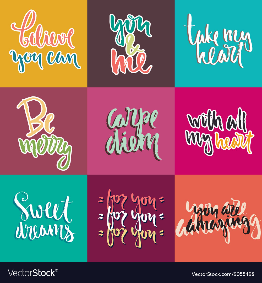 Hand drawn lettering posters collection Royalty Free Vector Hand drawn lettering posters collection Royalty Free Vector