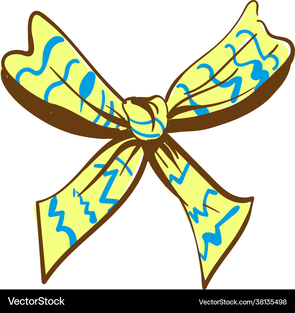 Knotted bow ribbon cartoon flat isolated Vector Image