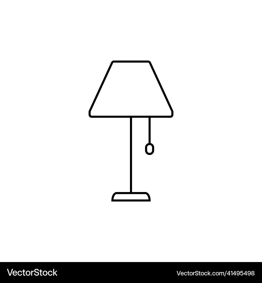Lamp line icon outline isolated on white Vector Image