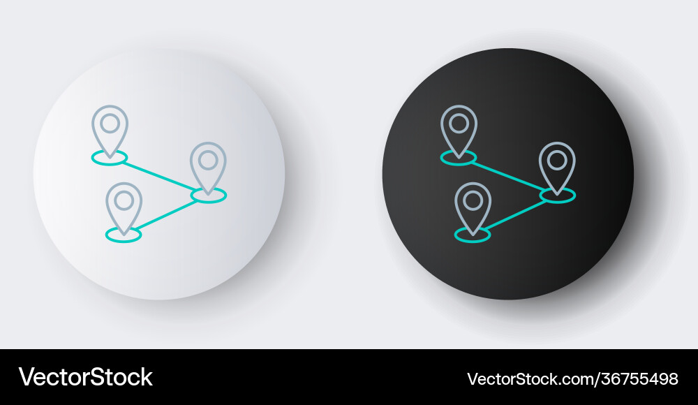 Line route location icon isolated on grey Vector Image