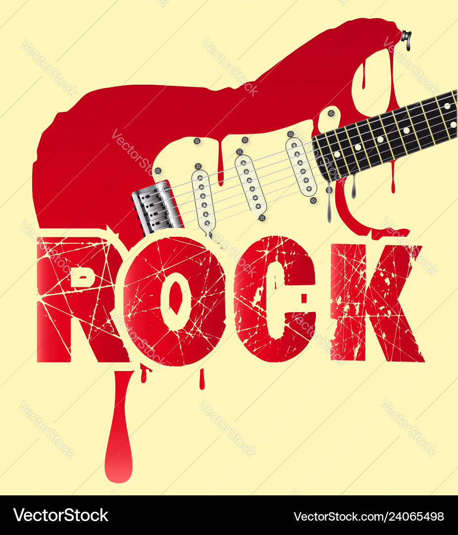 Melting electric rock guitar Royalty Free Vector Image