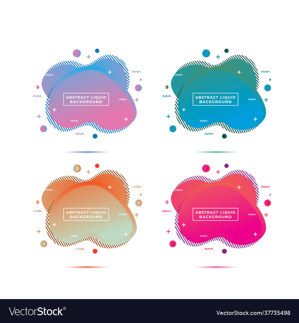 Modern abstract gradient liquid background set Vector Image