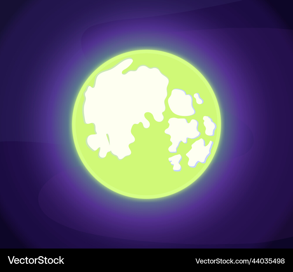 Moon green in the night Royalty Free Vector Image