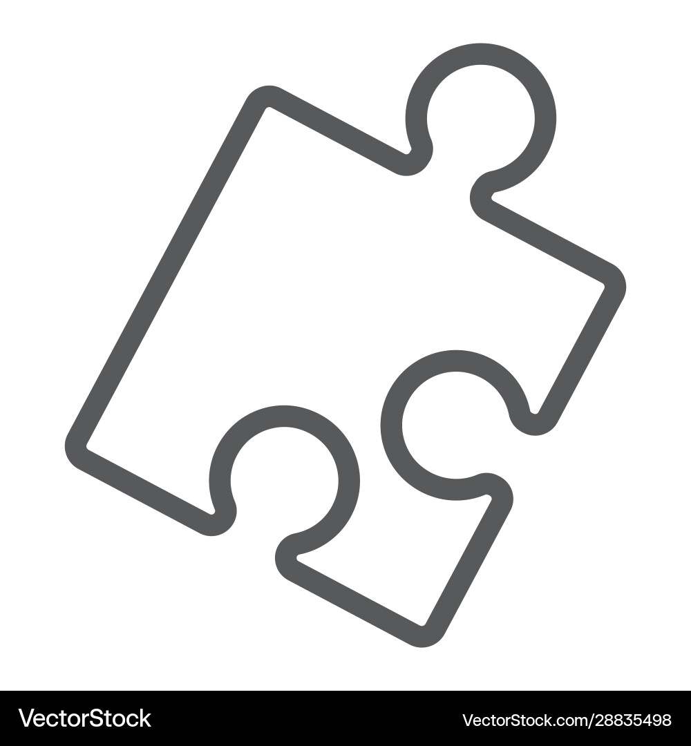 Puzzle line icon business and jigsaw solution Vector Image