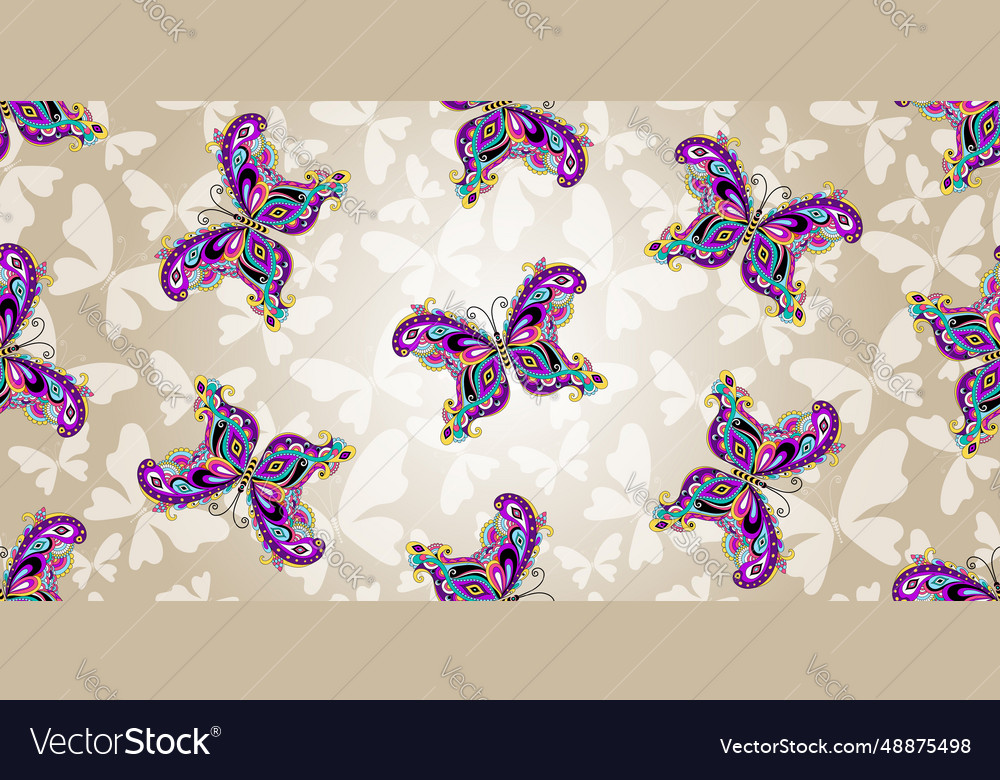 Seamless spring pattern with dutterflies Vector Image