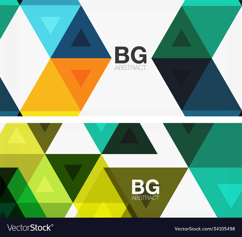 Set mosaic triangle pattern abstract Royalty Free Vector