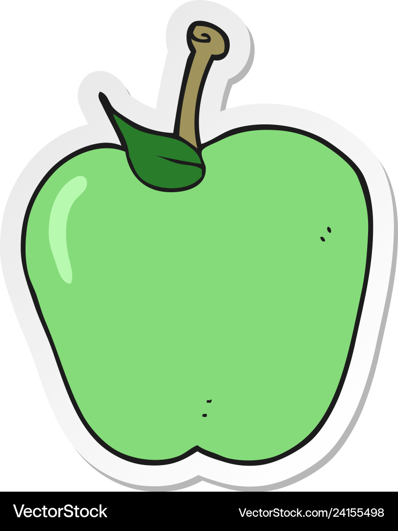 Sticker of a cartoon apple Royalty Free Vector Image