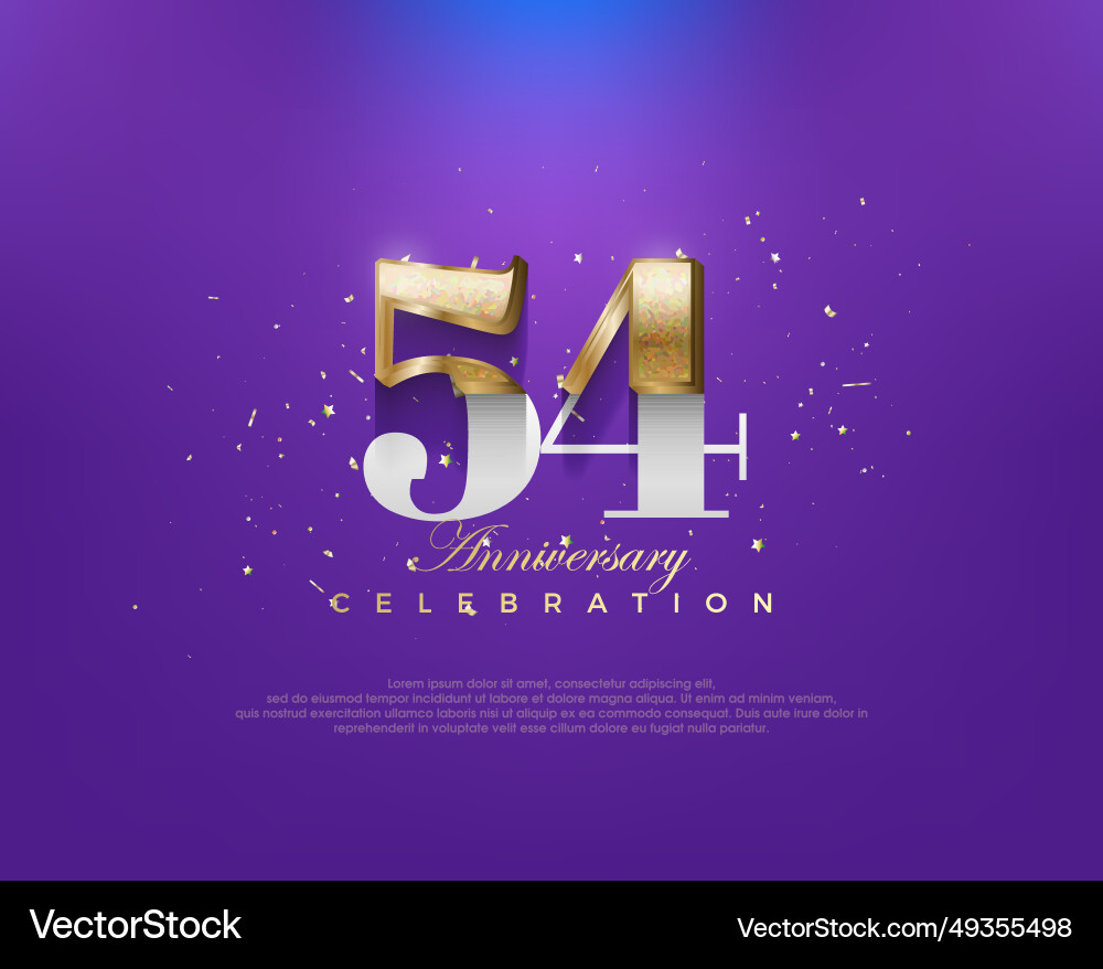 Unique classic number 54th for an anniversary Vector Image
