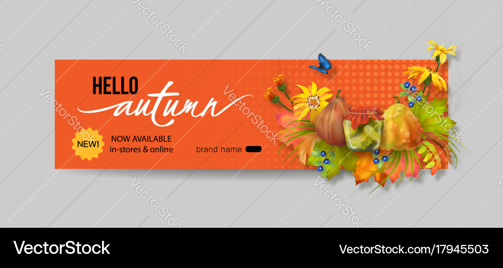 Autumn advertising banner Royalty Free Vector Image