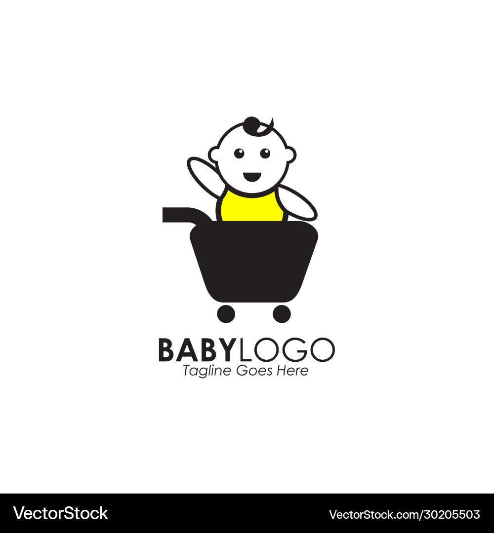 Baby shop logo design template Royalty Free Vector Image