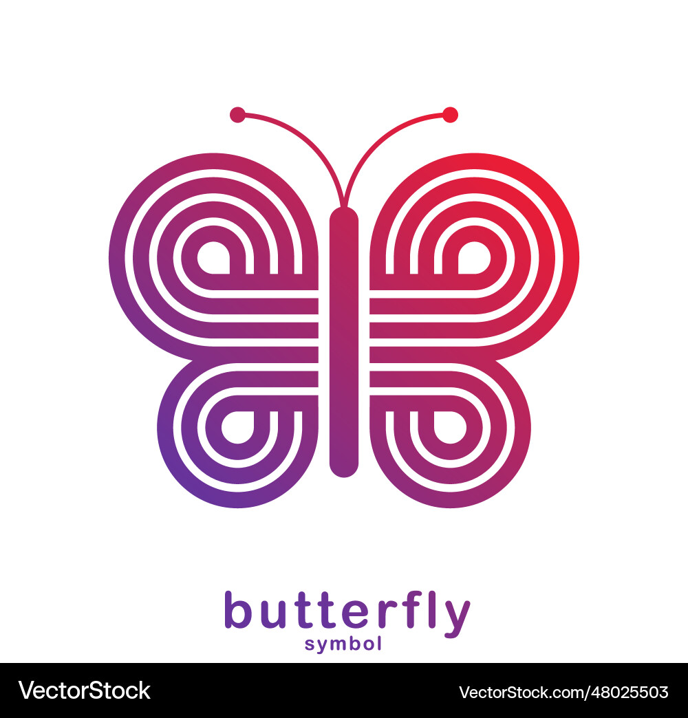 Butterfly elegant geometric linear symbol Vector Image