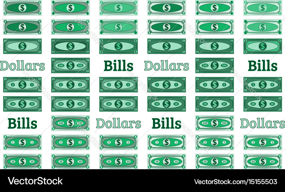 Collection of dollars abstract banknotes Vector Image