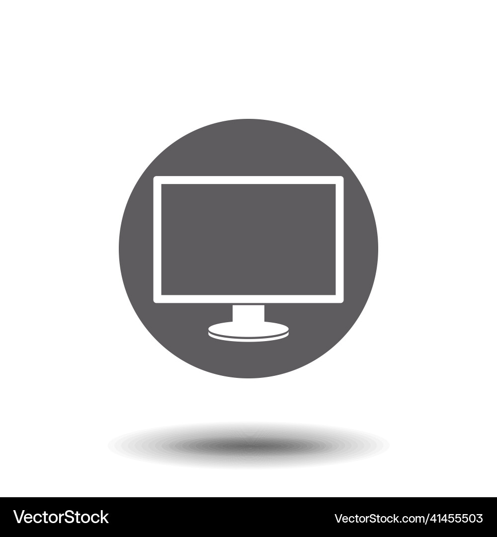 Computer monitor icon flat pc symbol eps10 Vector Image