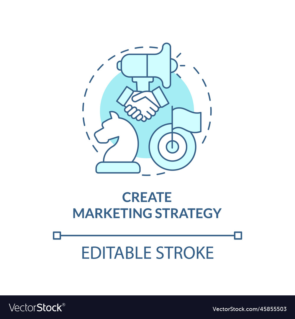Create marketing strategy turquoise concept icon Vector Image