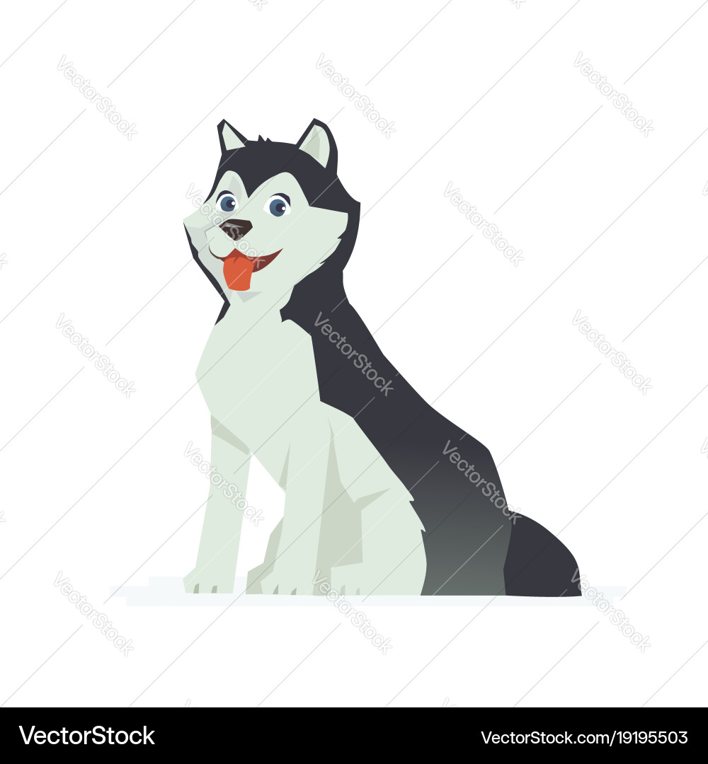 Cute husky - modern cartoon characters Royalty Free Vector