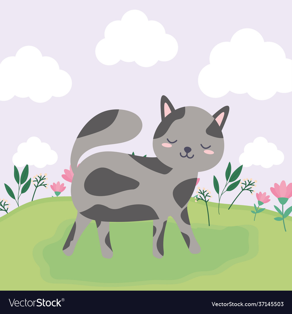 Cute walking cat Royalty Free Vector Image - VectorStock
