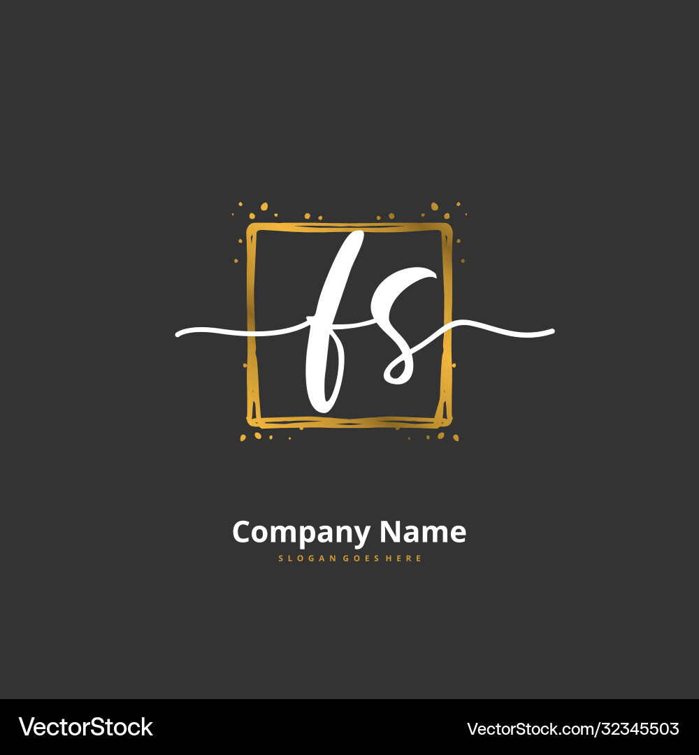 F s fs initial handwriting and signature logo Vector Image
