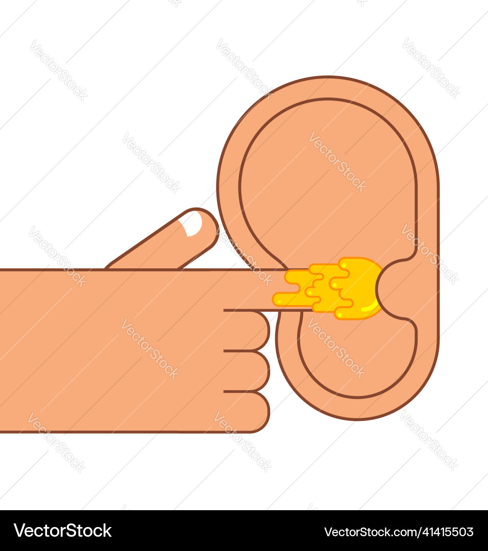Finger in ear pick earwax with your Royalty Free Vector
