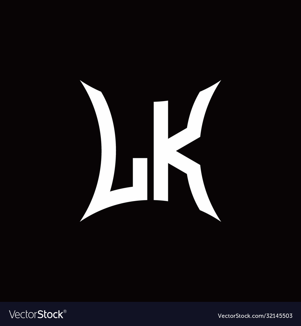 Lk monogram logo with sharped shape design Vector Image