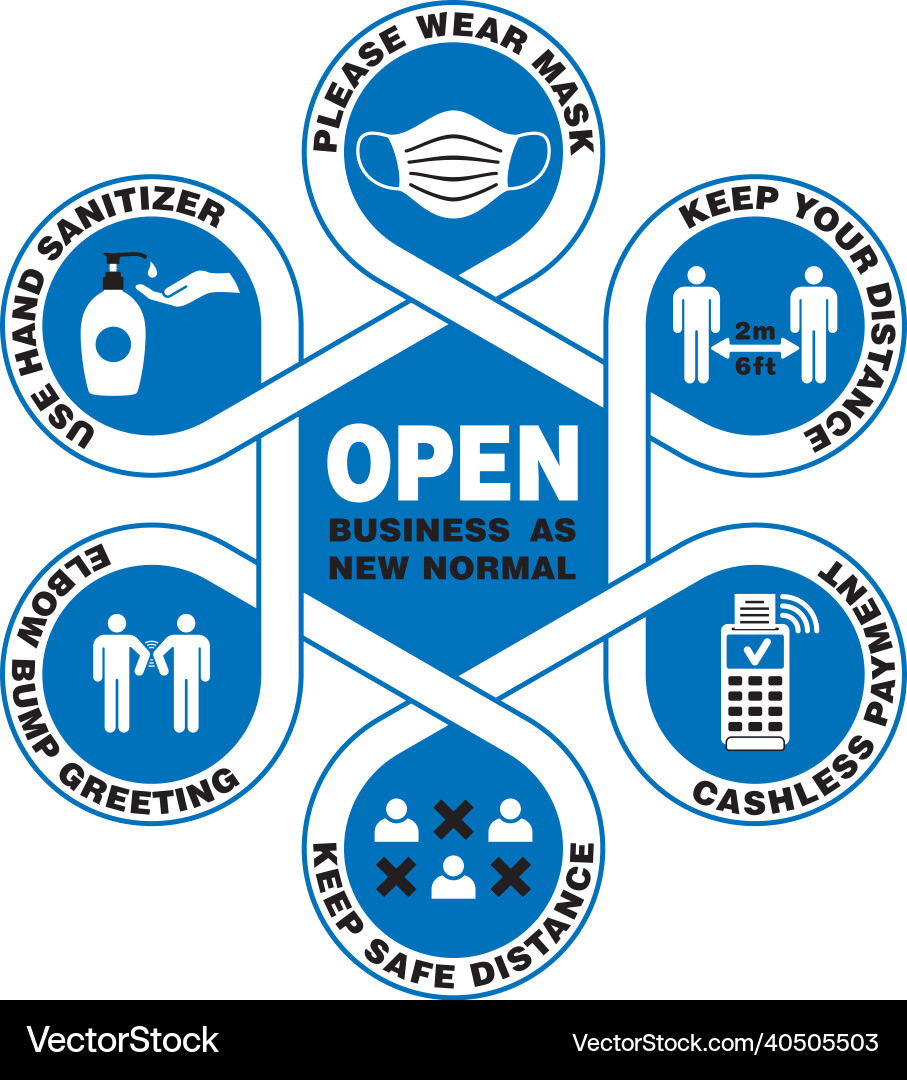 Open signage business as new normal Royalty Free Vector