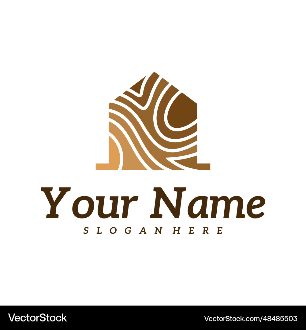 Wood house logo design template creative Vector Image