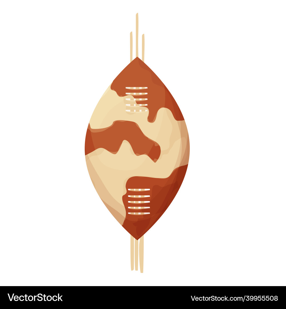 African shield wooden traditional board Royalty Free Vector