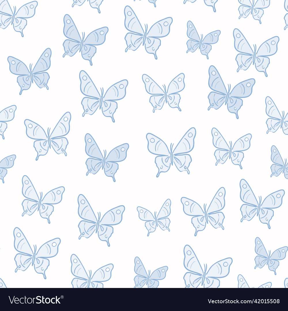 Butterfly seamless repeat pattern design Vector Image