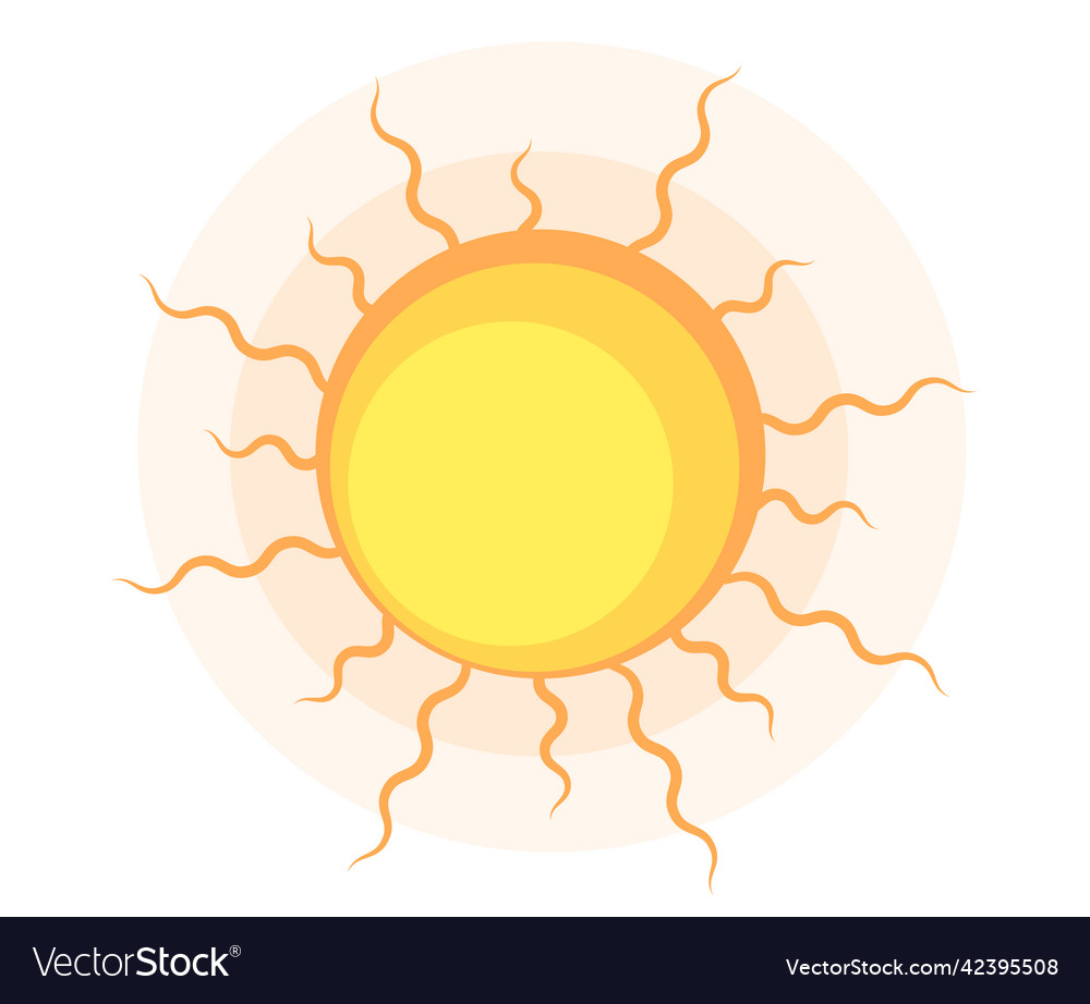 Cartoon yellow sun shining light rays Royalty Free Vector Cartoon yellow sun shining light rays Royalty Free Vector