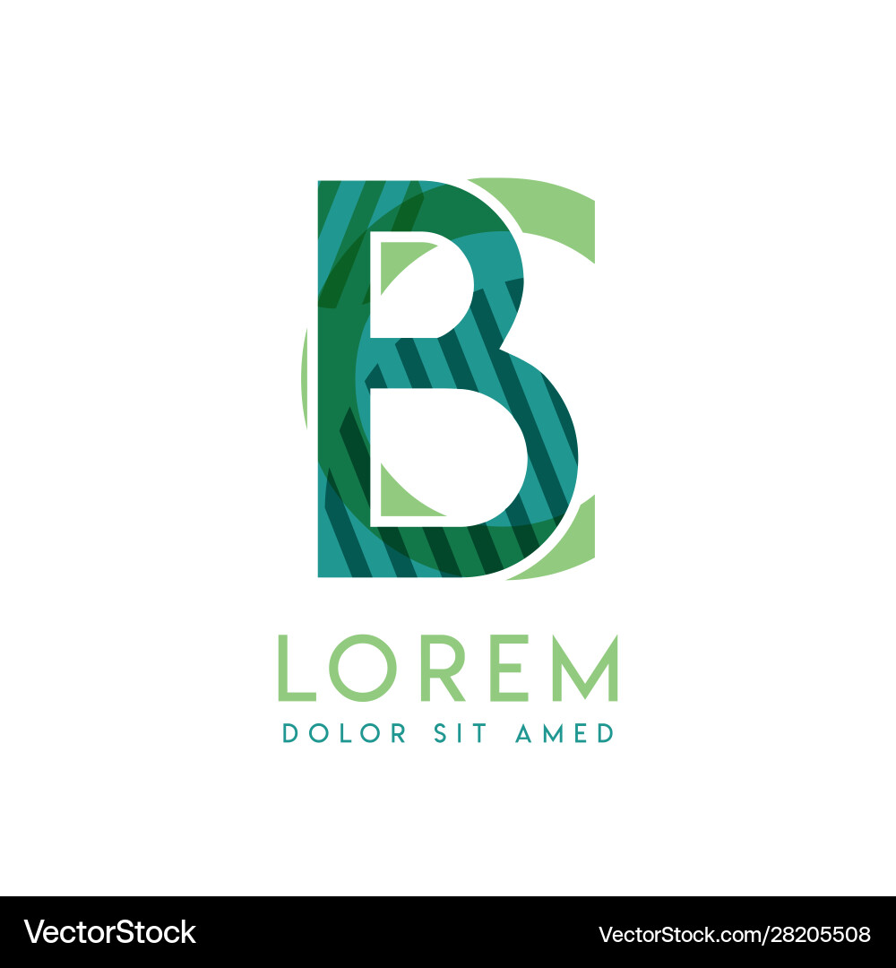 Cb luxury logo design with green and dark Vector Image