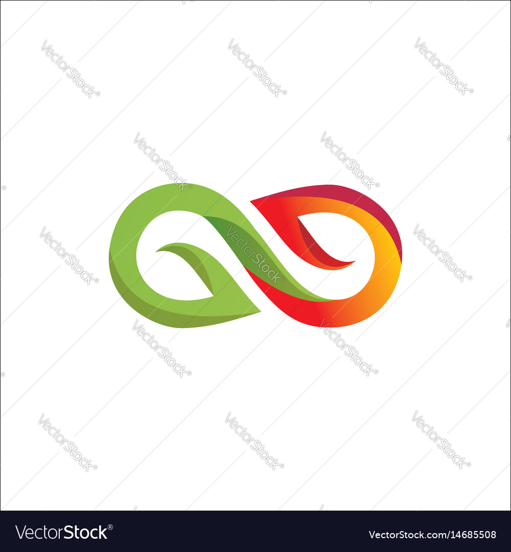 Colored infinity logo Royalty Free Vector Image