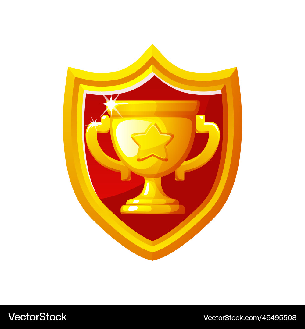 Golden shield award and goblet icon for Royalty Free Vector