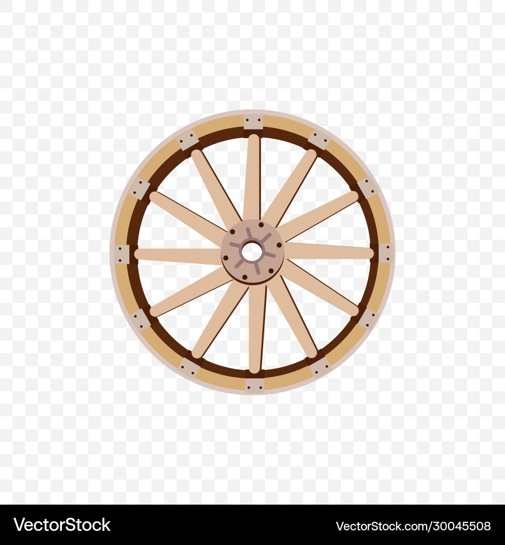Image wooden wheel for cart Royalty Free Vector Image