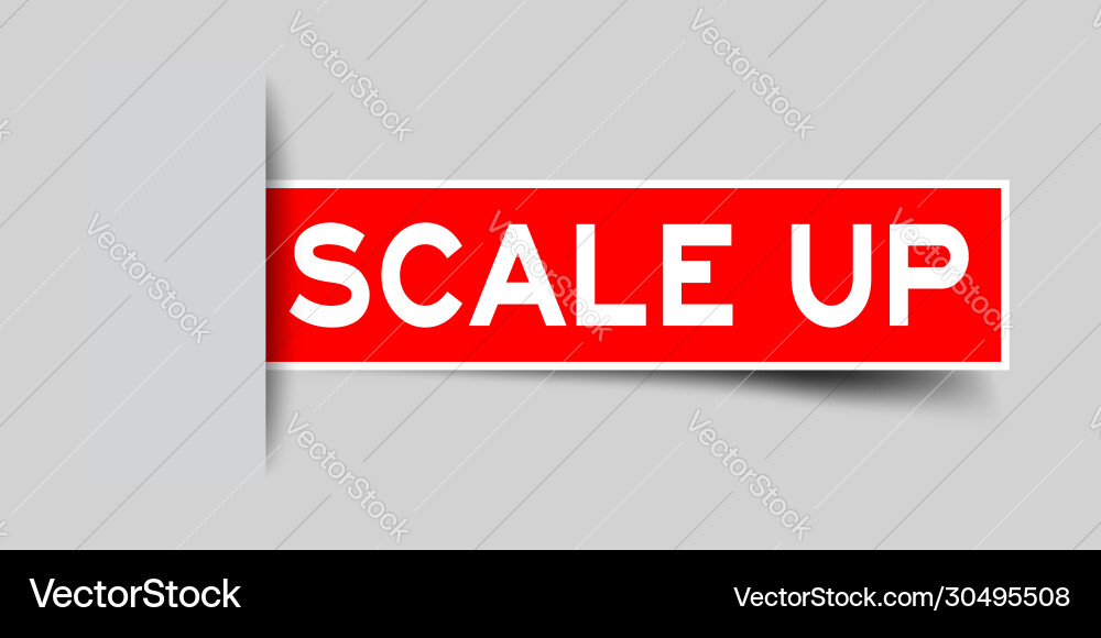 Label square red sticker in word scale up Vector Image