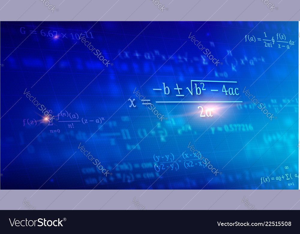 Mathematical formulas floating in perspective Vector Image
