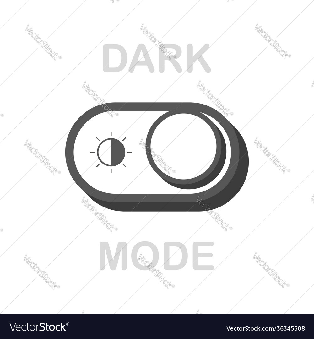 Modern flat button with dark mode switch on white Vector Image