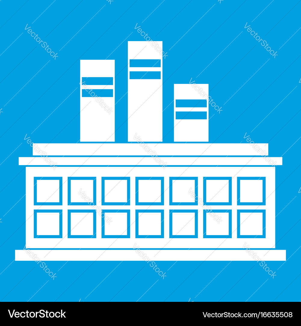 Oil refinery plant icon white Royalty Free Vector Image