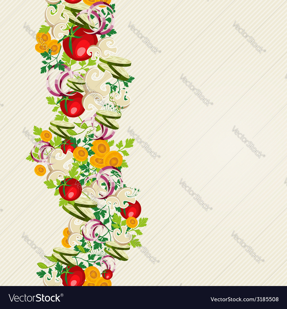 Organic vegetables seamless pattern background Vector Image