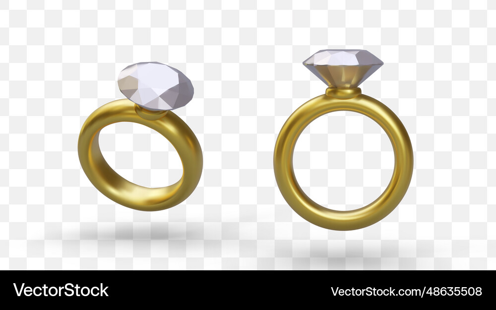 Realistic female engagement ring with diamond Vector Image