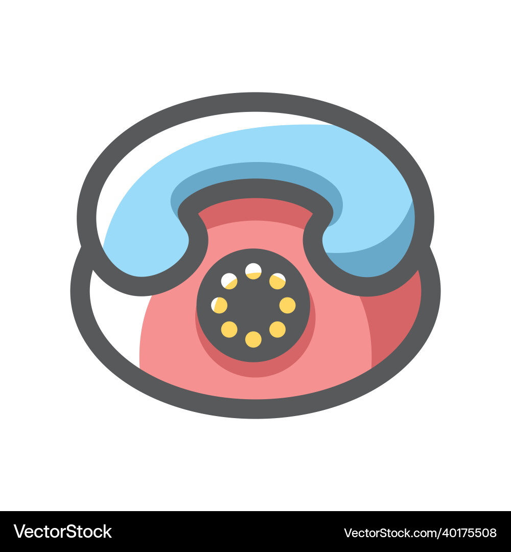 Retro telephone simple icon cartoon Royalty Free Vector
