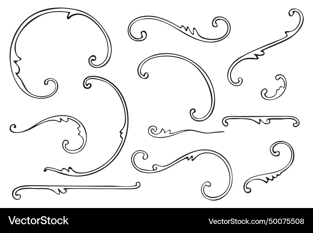 Set of decorative elements ornament florish Vector Image