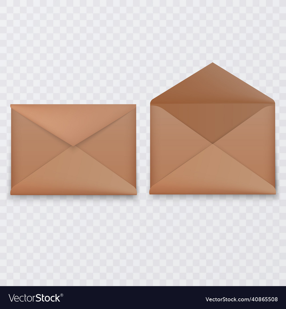 Set of realistic envelopes in different positions Vector Image