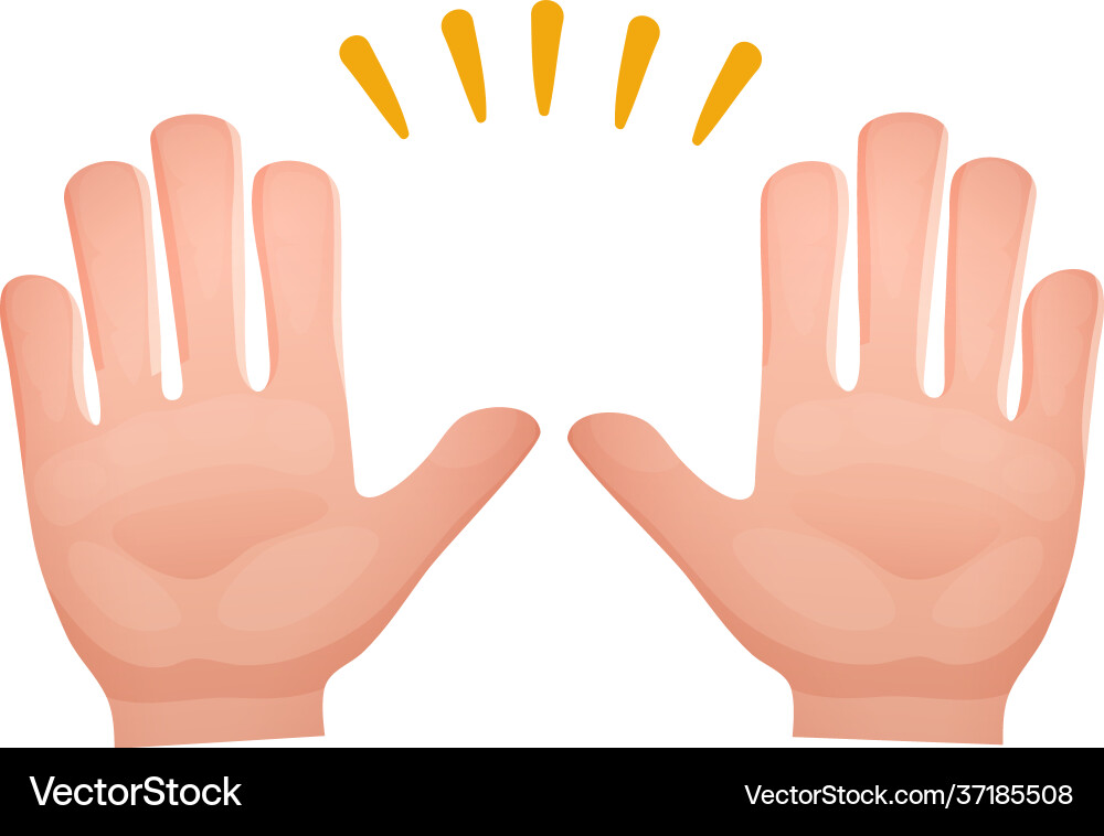 Smiley sign with hands gesture stop hands signs Vector Image