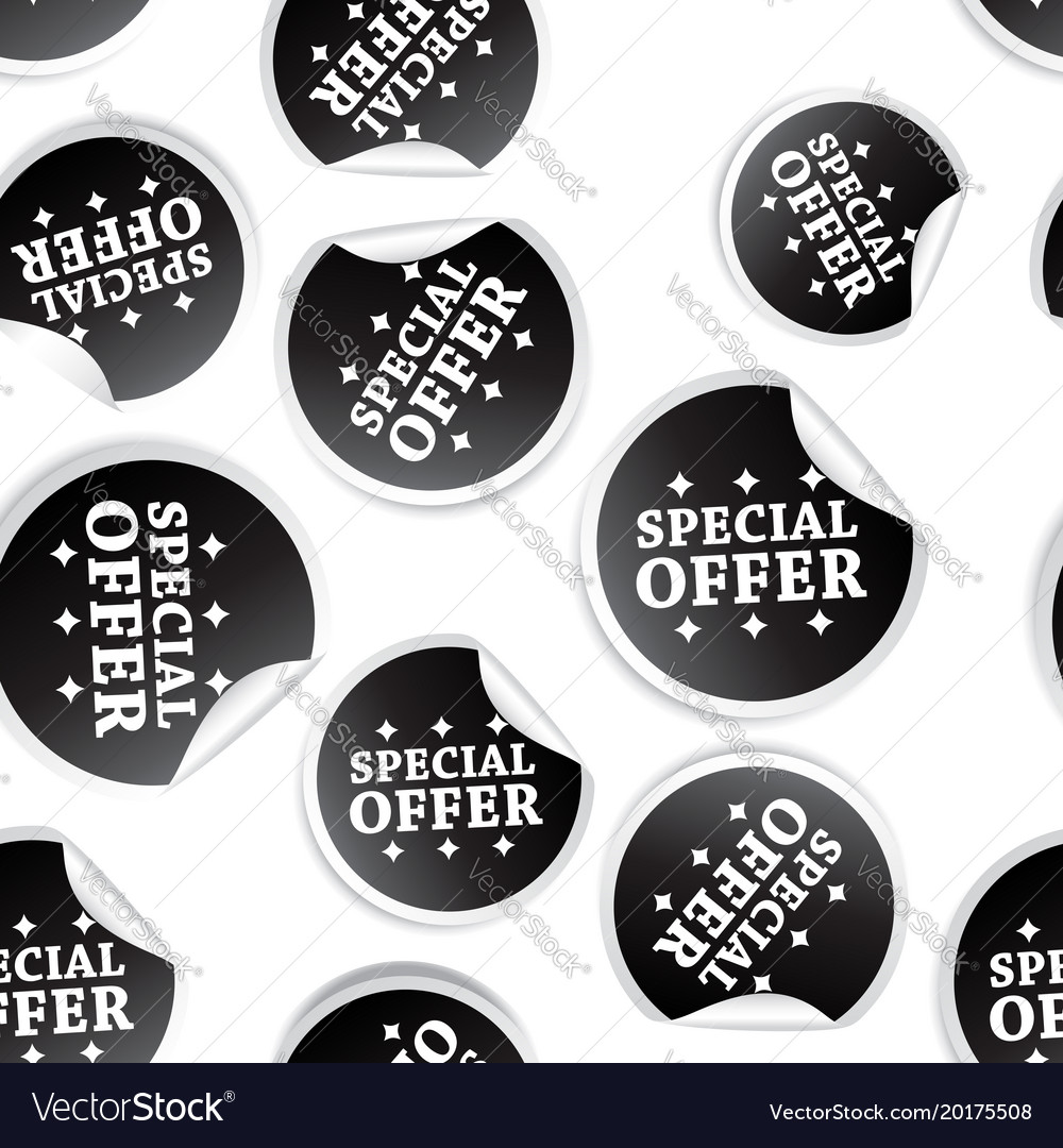 Special offer sticker seamless pattern background Vector Image
