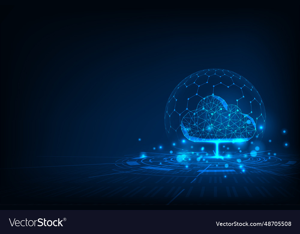 Technology low poly cloud storage concept Vector Image