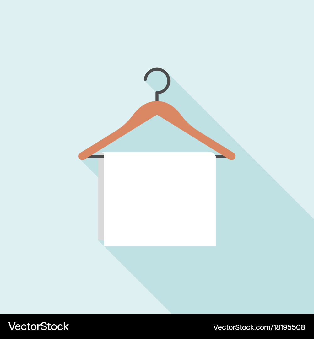 Towel hanging on wooden hanger Royalty Free Vector Image